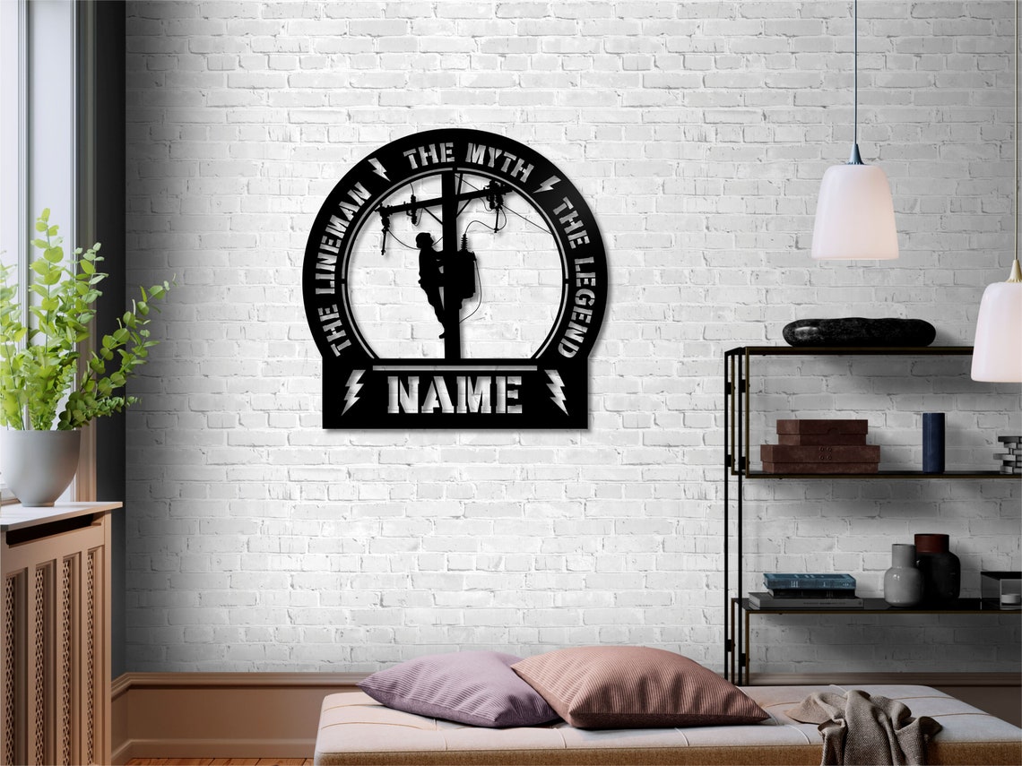 Lineman Wall Decor Custom Lineman Name Sign Lineman Home - Etsy