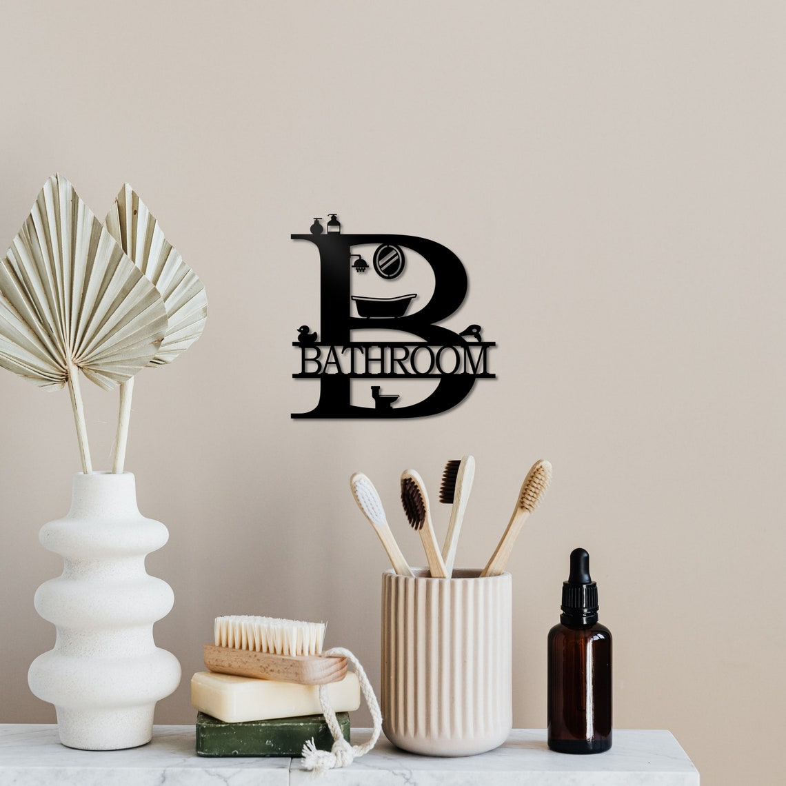 Bathroom Wall Art Metal Bathroom Sign for Modern Home - Etsy