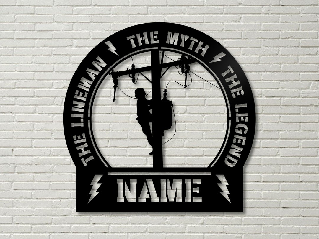 Lineman Wall Decor , Custom Lineman Name Sign , Lineman Home Decor Art ...