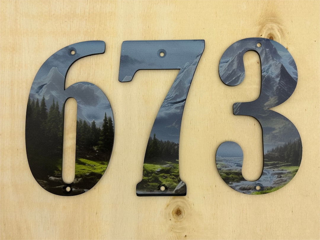 House Numbers , Landscape Home Number , Printed Metal House Number ...