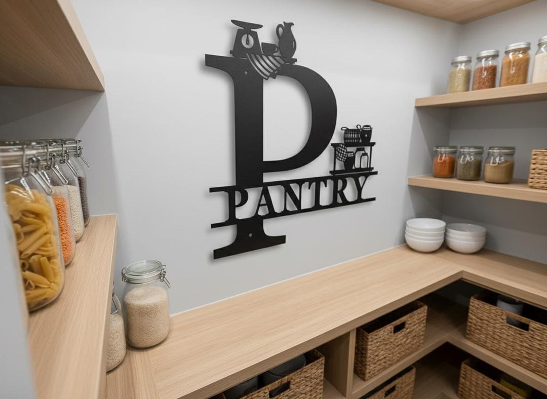 Pantry Metal Sign, Letter P Kitchen Storage Decor, Modern Farmhouse ...