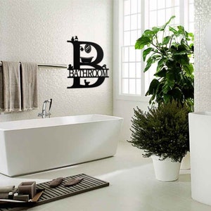 Bathroom Wall Decor , Metal Wall Decor for Bathroom , Metal Wall Art ...