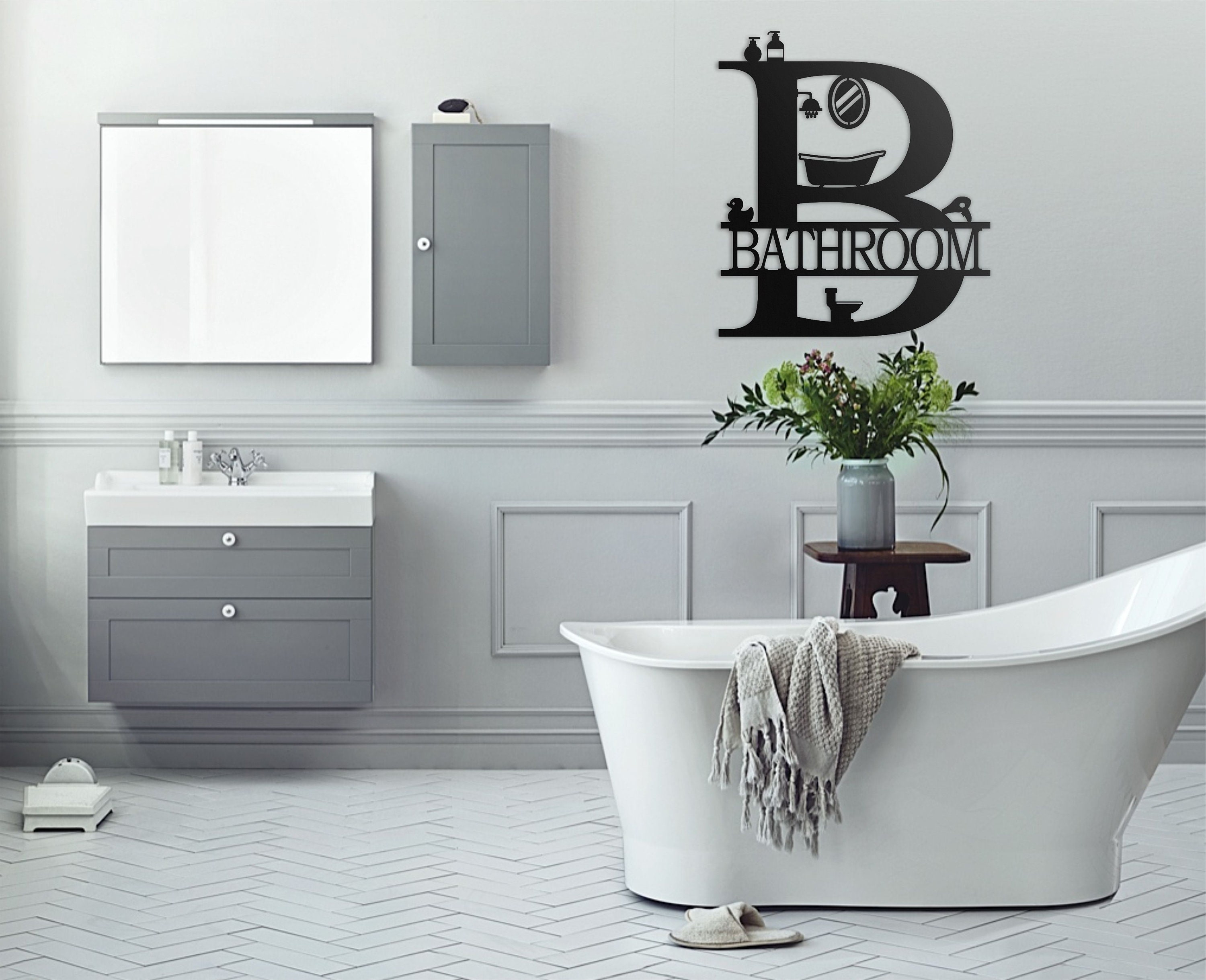 Bathroom Wall Decor Metal Wall Decor for Bathroom Metal - Etsy