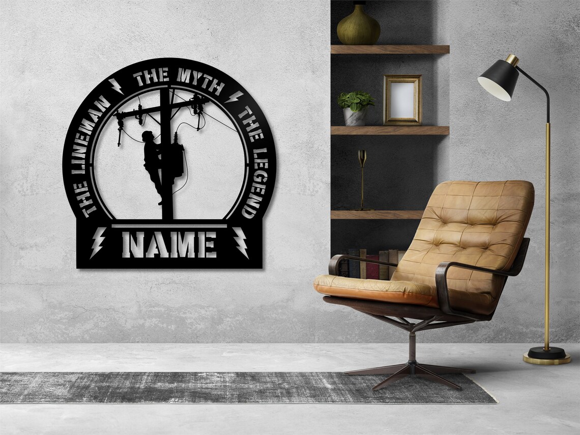 Lineman Wall Decor Custom Lineman Name Sign Lineman Home - Etsy