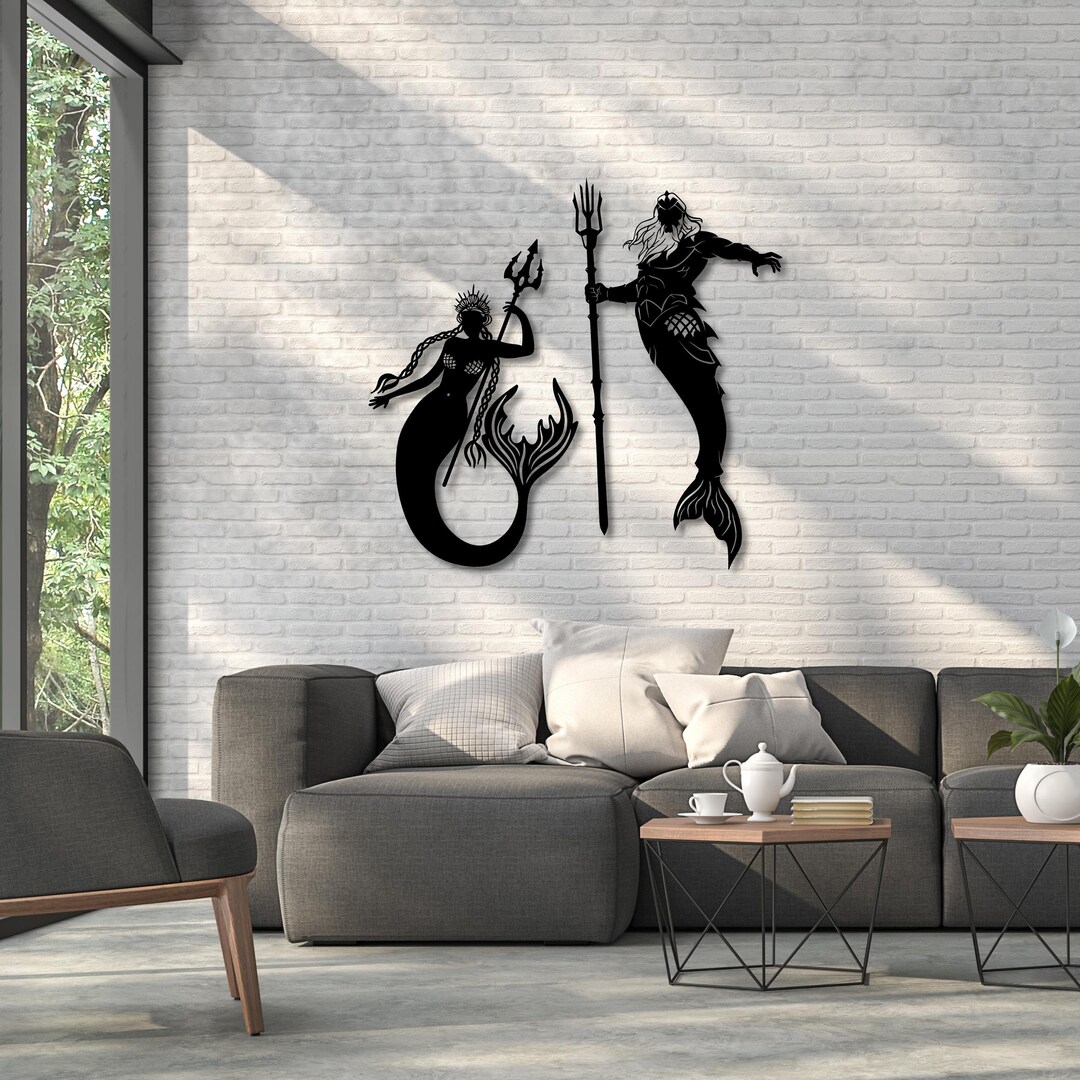 Mermaid Queen & Merman King From Atlantis Metal Wall Art Decor for Home ...