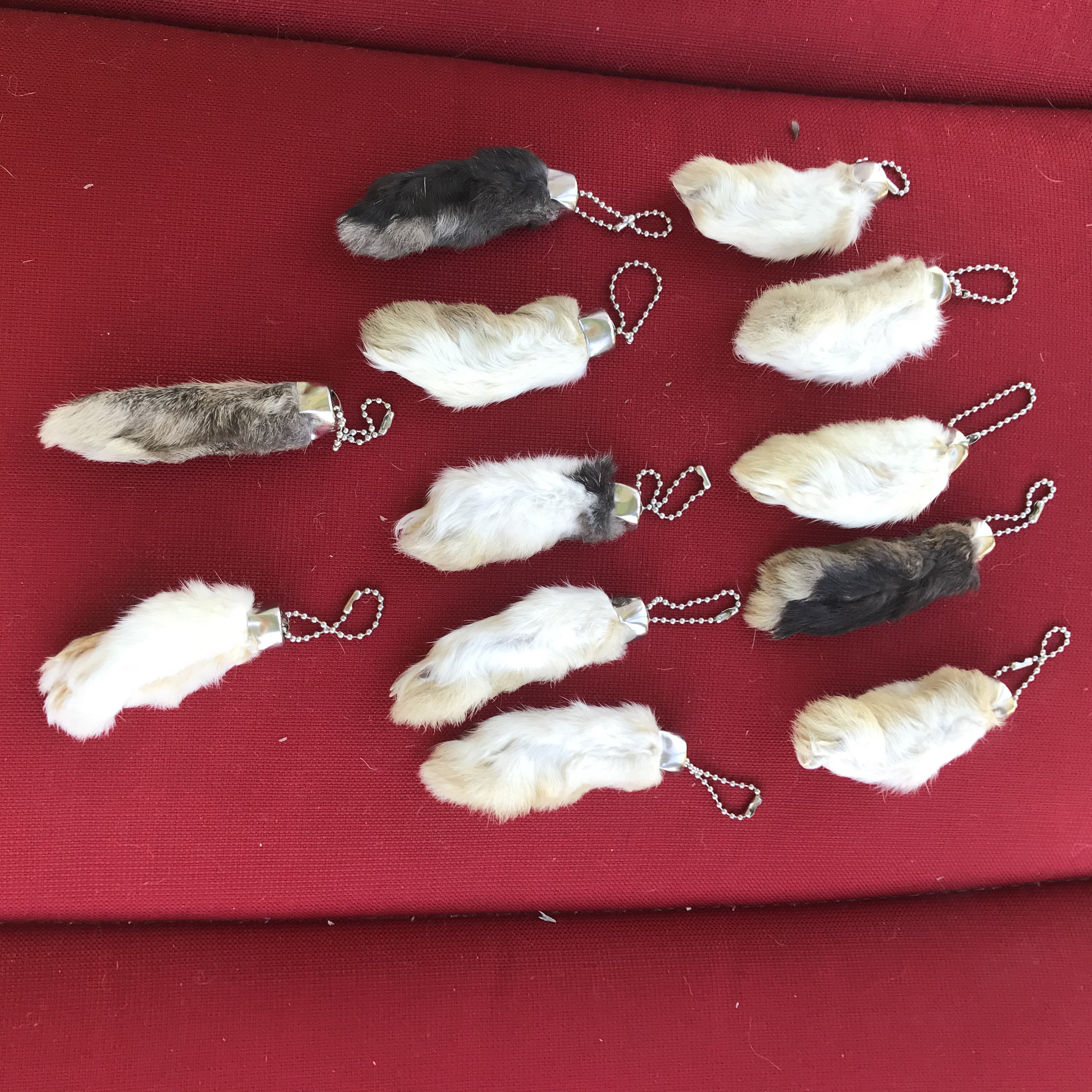 GENUINE Real Lucky Rabbit’s Foot Keychain Set of 12 - Etsy UK