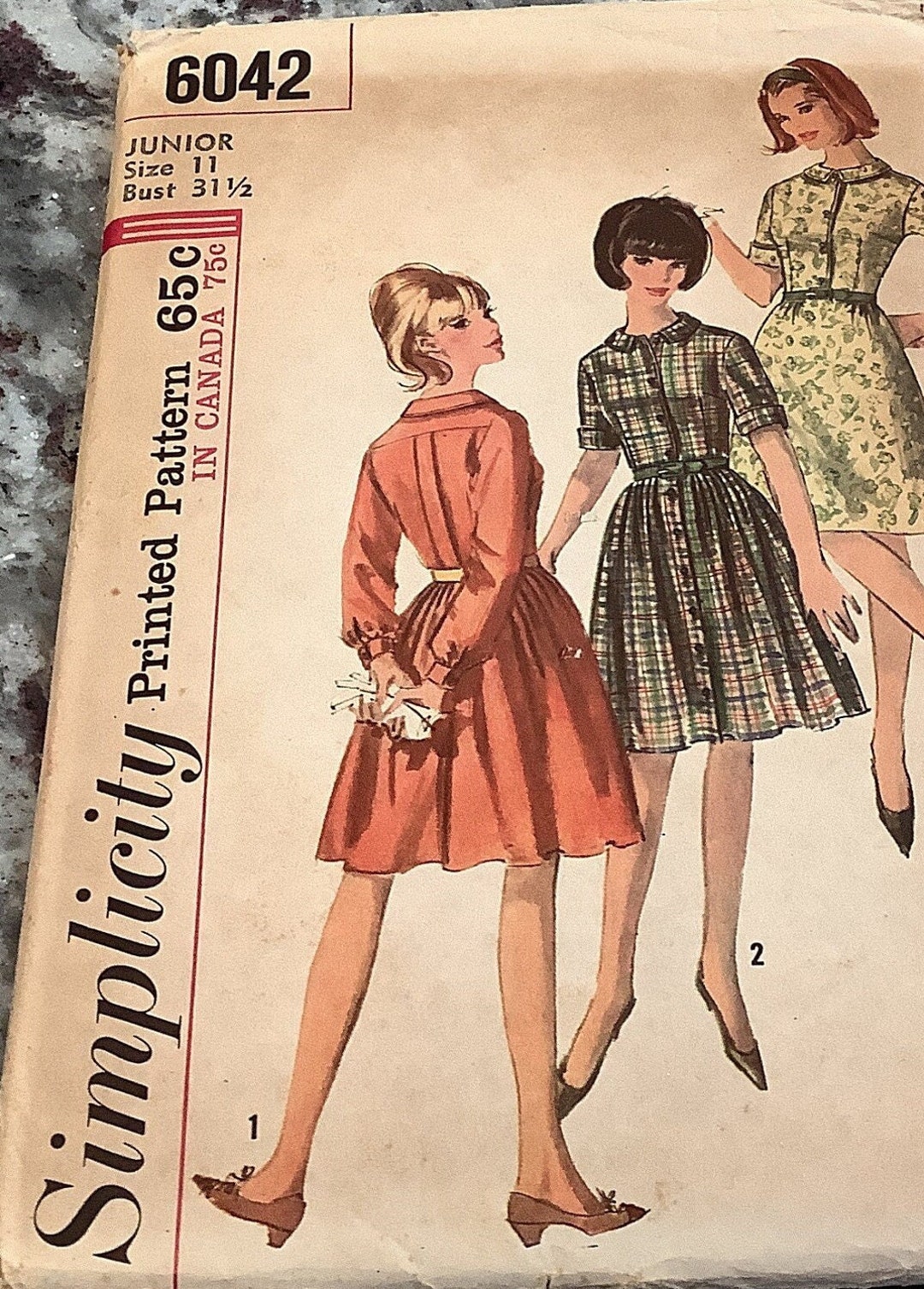 VINTAGE RETRO 60s 1965 Dress Pattern Simplicity 6042 - Etsy