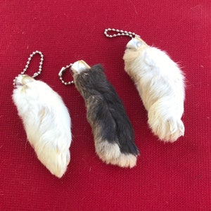 GENUINE Real Lucky Rabbit’s Foot Keychain Set of 3 - Etsy