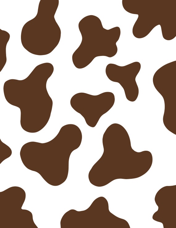 Brown and White Large Cow Print Svg and Png Digital Cut File | Etsy
