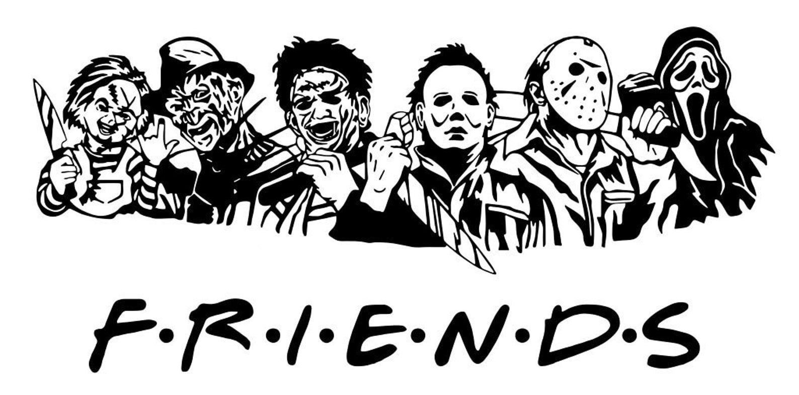Friends horror themed png svg digital cut file halloween | Etsy