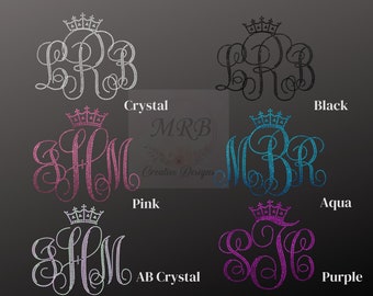 Rhinestone Monogram - Etsy