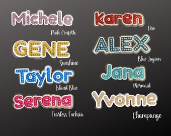 Rhinestone Name Stickers - Etsy