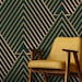 Dark Green Matte Wallpaper With Gold Diamond Line Pattern | Self ...