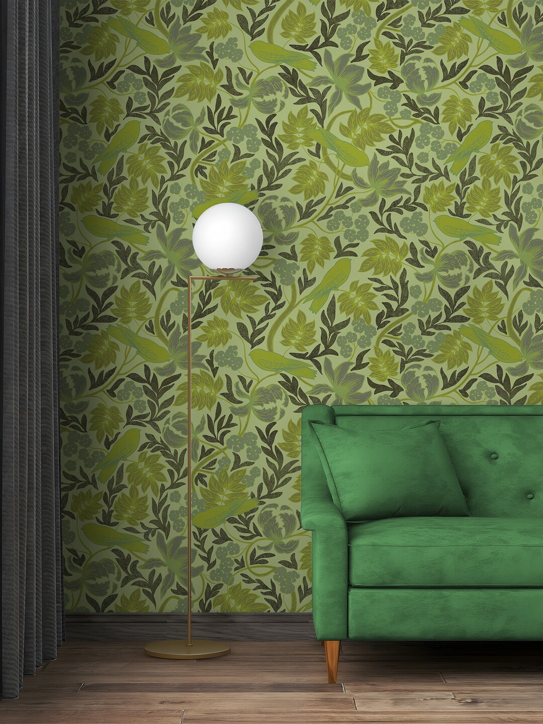 Green Botanical Wallpaper, Leaves Wallpaper, Wall Mural [peel and Stick ...