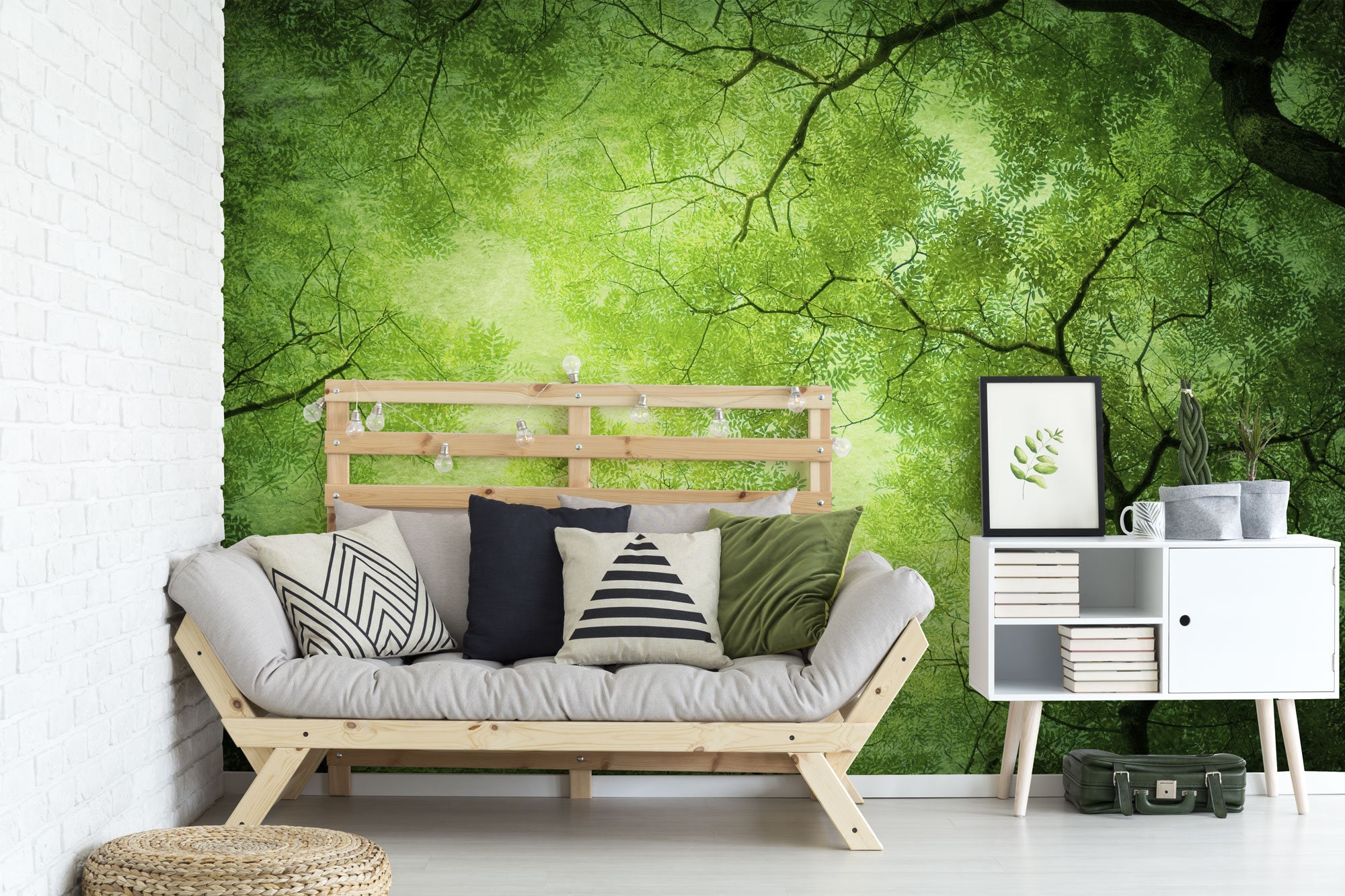 Green Leaves Forest Wallpaper Self Adhesive Peel & Stick - Etsy