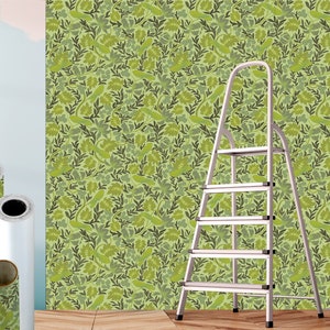 Green Botanical Wallpaper, Leaves Wallpaper, Wall Mural [peel and Stick ...