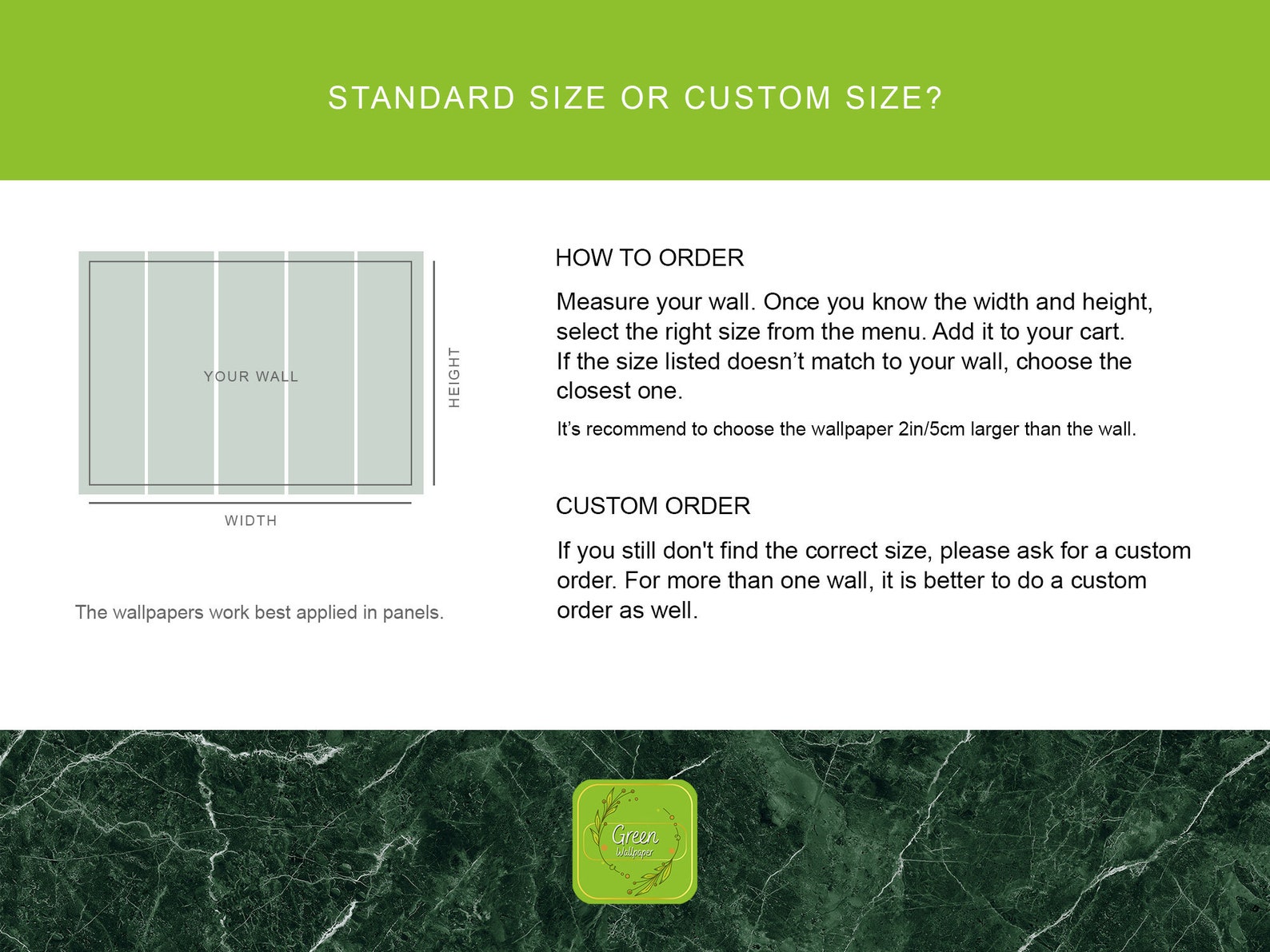 Dark Green and Gold Matte Line Art Leaves Wallpaper | Self Adhesive ...