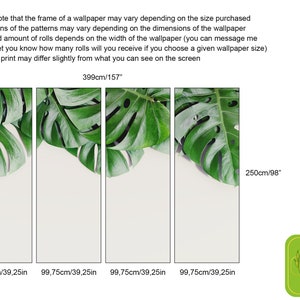 Tropical Monstera Leaves Wallpaper, Abstract Wall Mural, Botanical ...