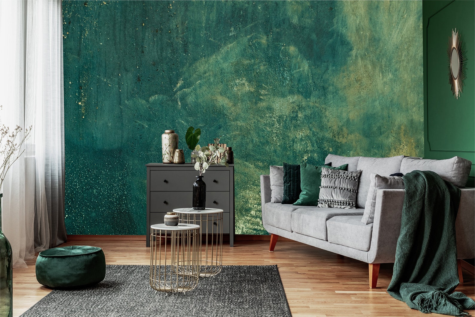 Abstract Green Wallpaper Self Adhesive Peel & Stick - Etsy