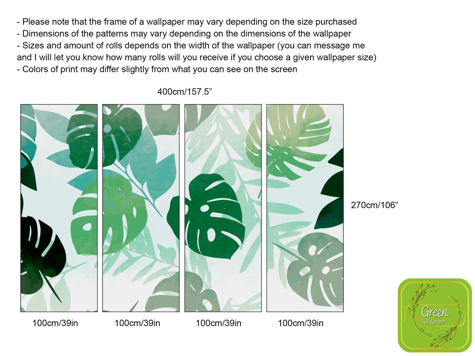 Abstract Monstera Leaf Wallpaper, Self Adhesive, Tropical Wall Decor ...