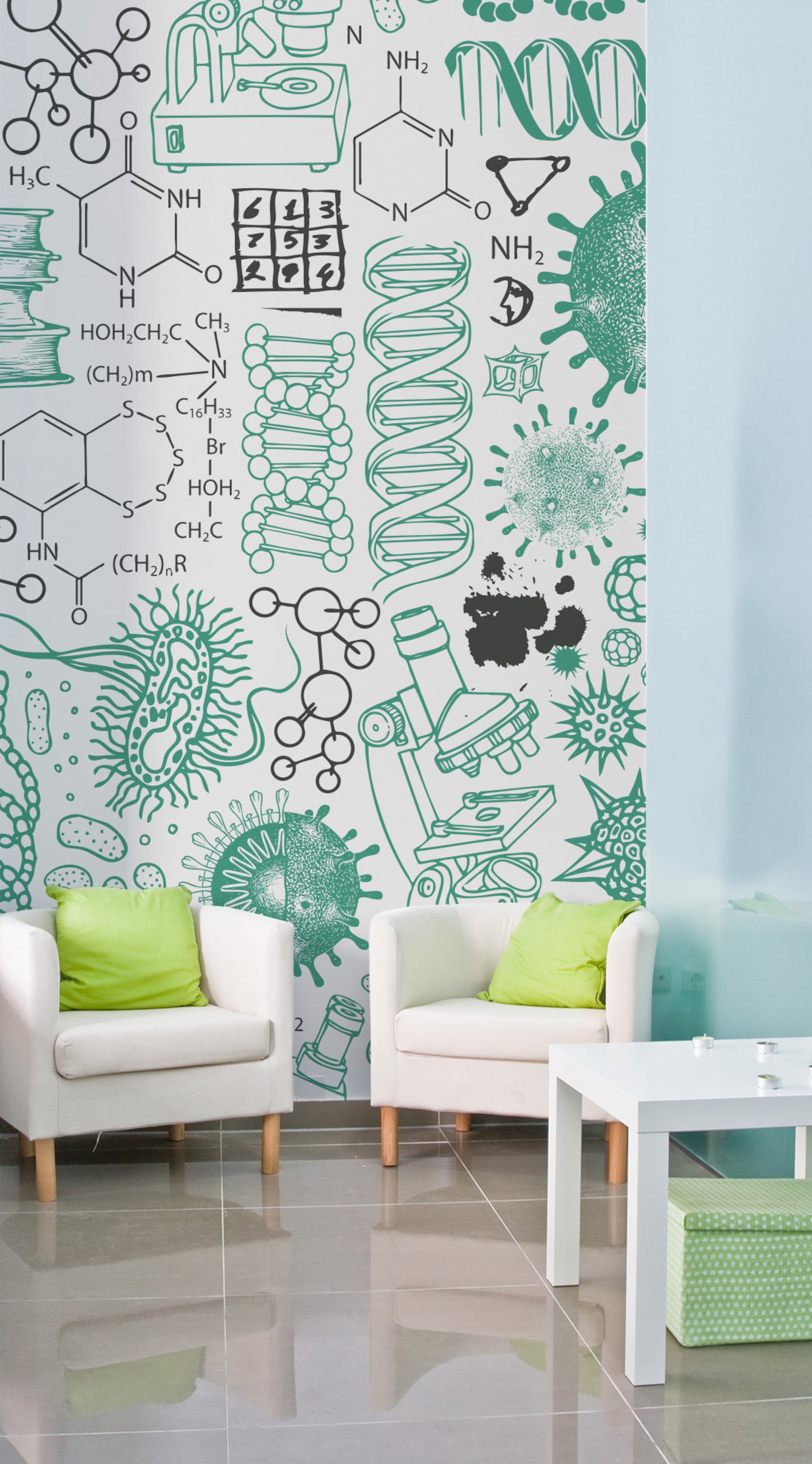 Abstract Wallpaper With Chemistry, Biology, Genetics, Medicine, Self ...