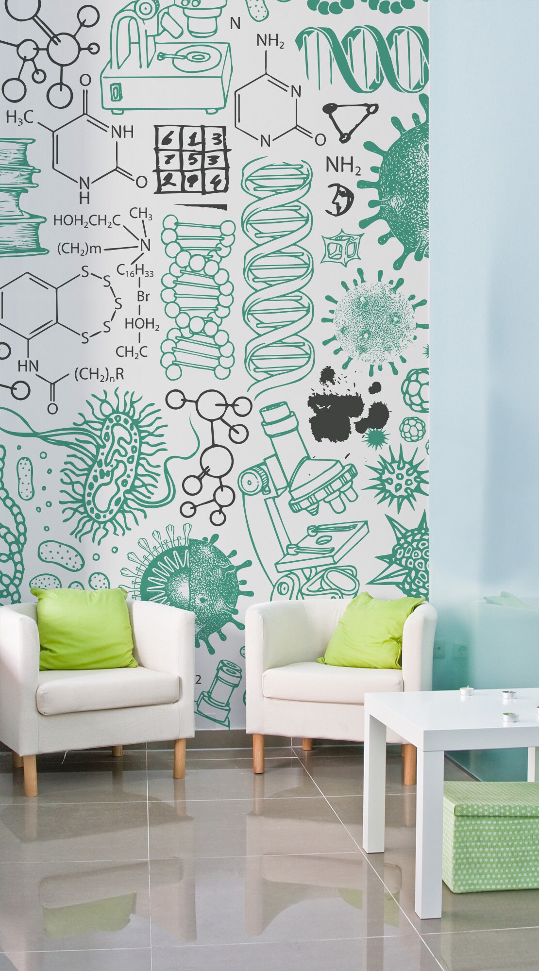 Abstract Wallpaper With Chemistry, Biology, Genetics, Medicine, Self ...