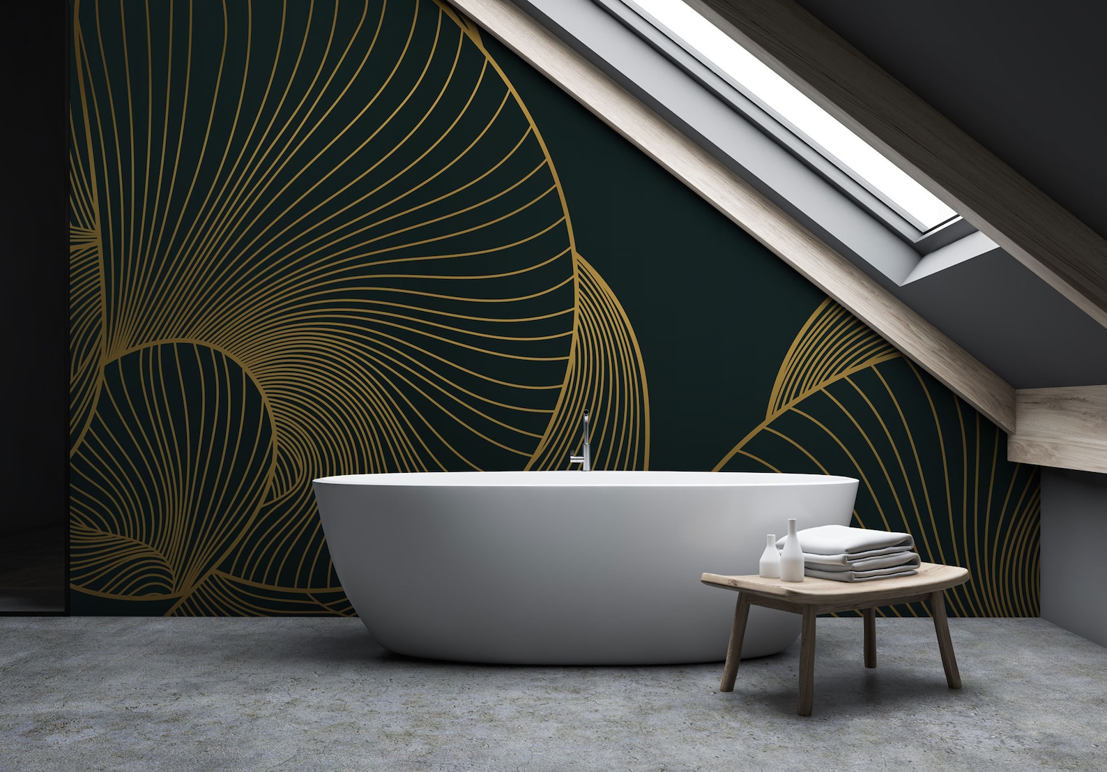 Dark Green and Gold Matte Geometric Pattern Wallpaper Self - Etsy