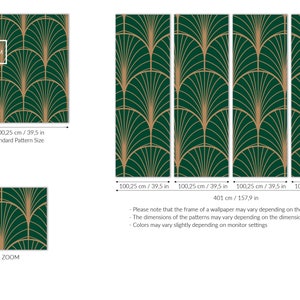 Green Art Deco Pattern Wallpaper Self Adhesive Peel & - Etsy