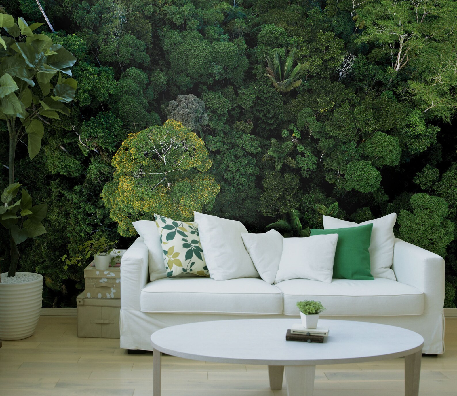 Tropical Forest Wallpaper With Palm Trees [wall Decor, Peel and Stick ...