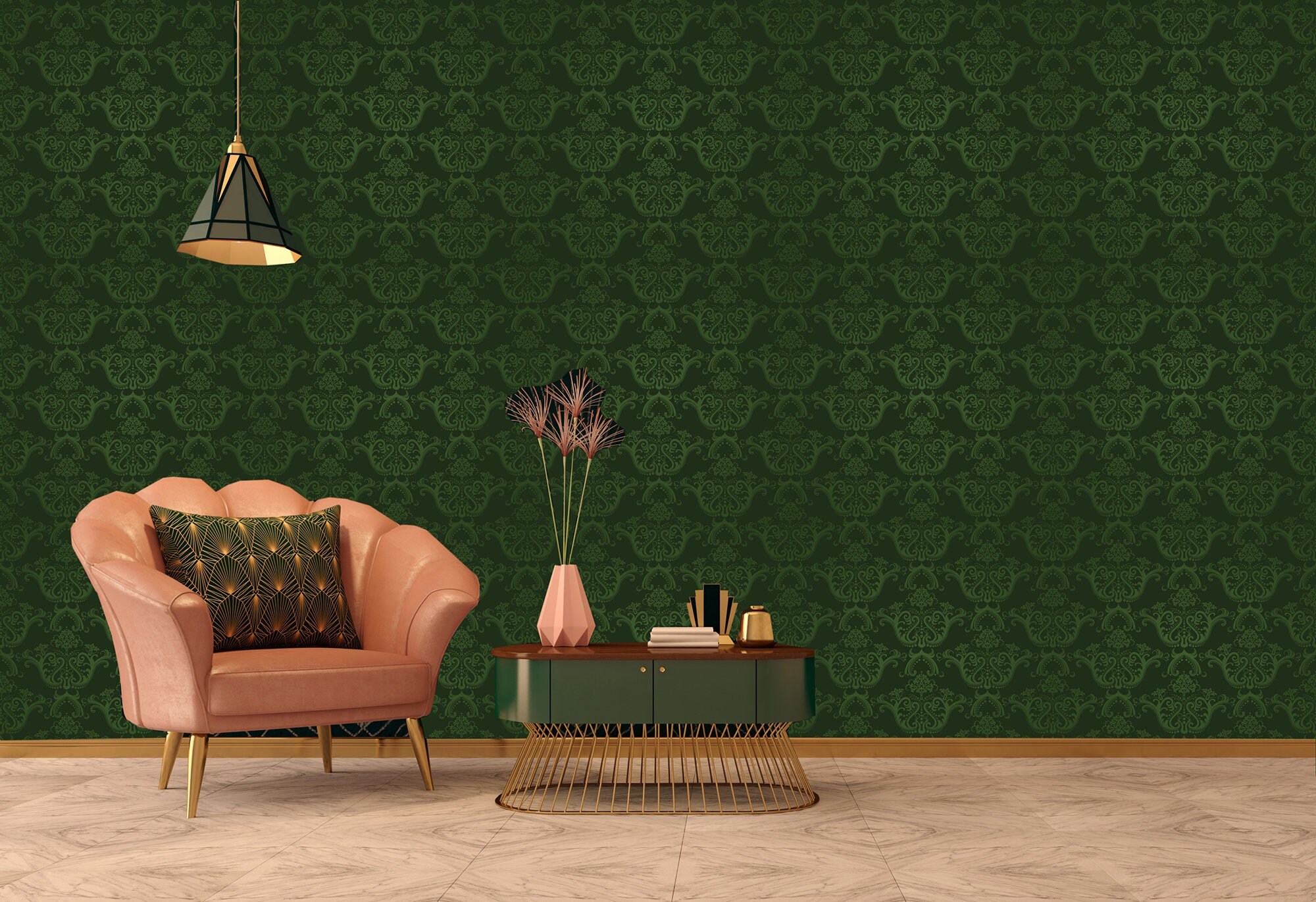 Green Vintage Victorian Pattern Wallpaper Self Adhesive - Etsy