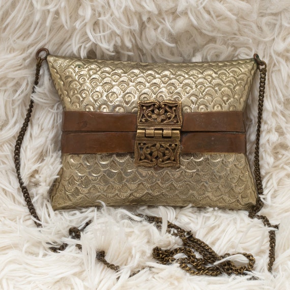 Vintage Copper and Brass Purse | 1970s Copper and Bra… - Gem