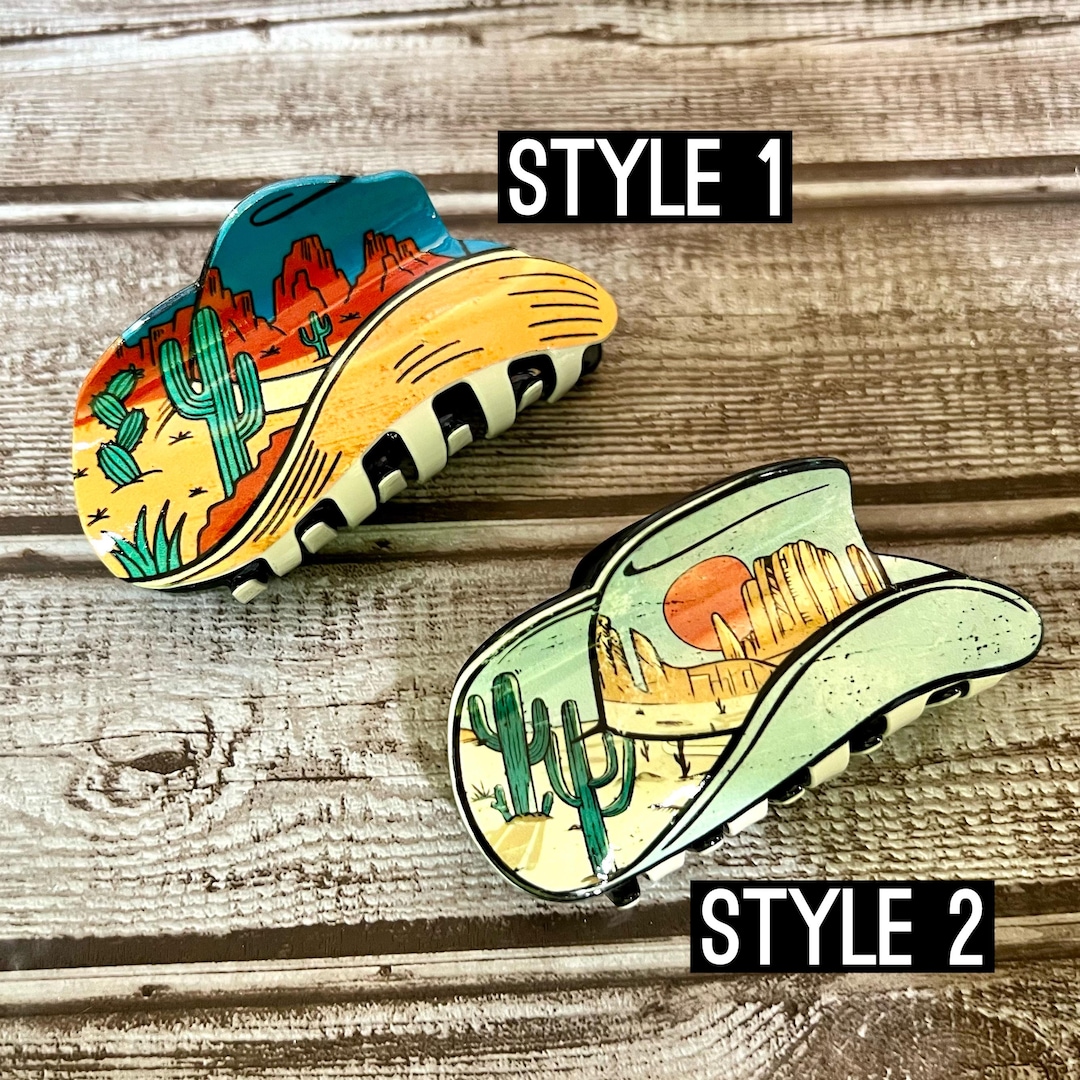 Desert Western Cowboy Hat Hair Clip | Western Hair Clip | Hair Clip ...