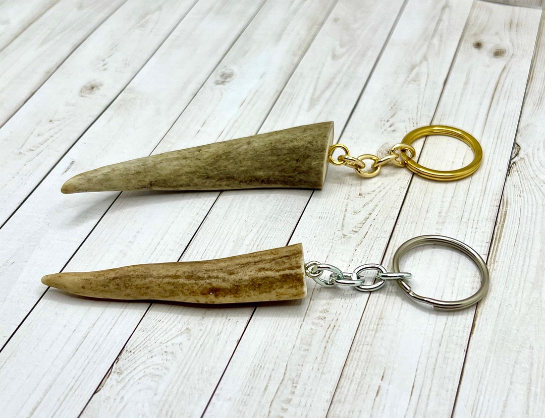 Deer Antler Tip Keychain | Real Deer Antler - Etsy