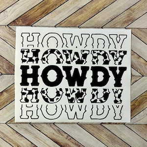 Howdy Howdy Howdy Cow Print Decal - Etsy