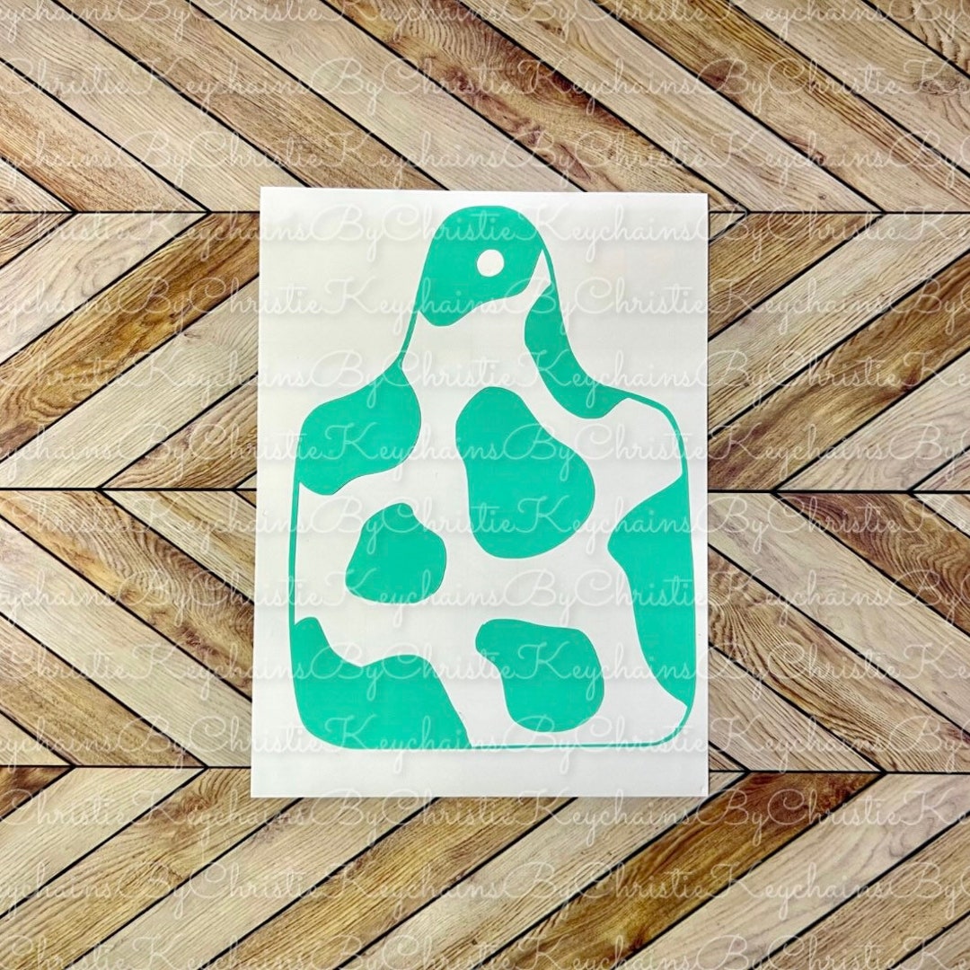 Cow Print Cow Tag Decal | Cow Print Decal | Cow Tag Decal | Cattle Tag ...