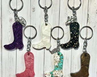 Cowboy Boot Keychain - Etsy