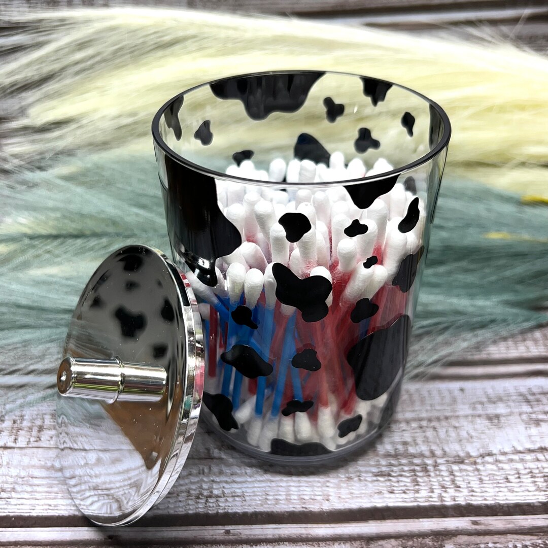 Cow Print Plastic Jar | Cow Print Plastic Container | Plastic Container ...