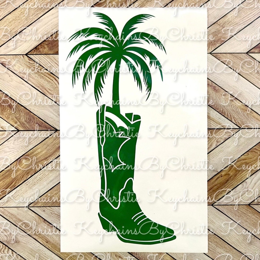 Cowboy Boot Palm Tree | Cowgirl Boot Palm Tree Decal | Ocean Decal ...