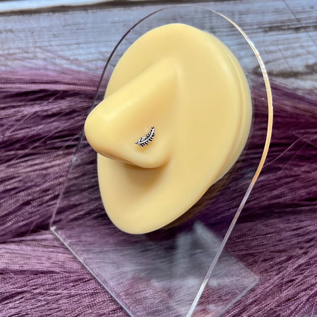 Feather Screw Shaped Nose Ring | Western Nose Ring | Nose Stud ...