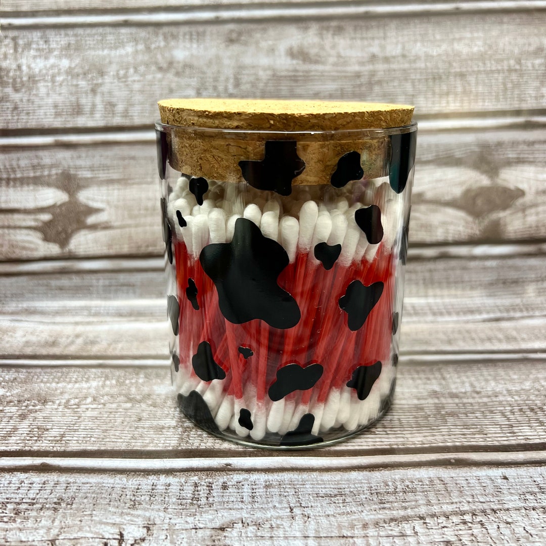 Cow Print Glass Jar Cow Print Glass Container Glass - Etsy