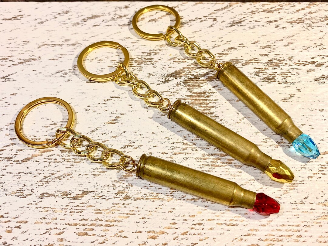 223/556 Bullet Casing Keychain With Colored Bead - Etsy
