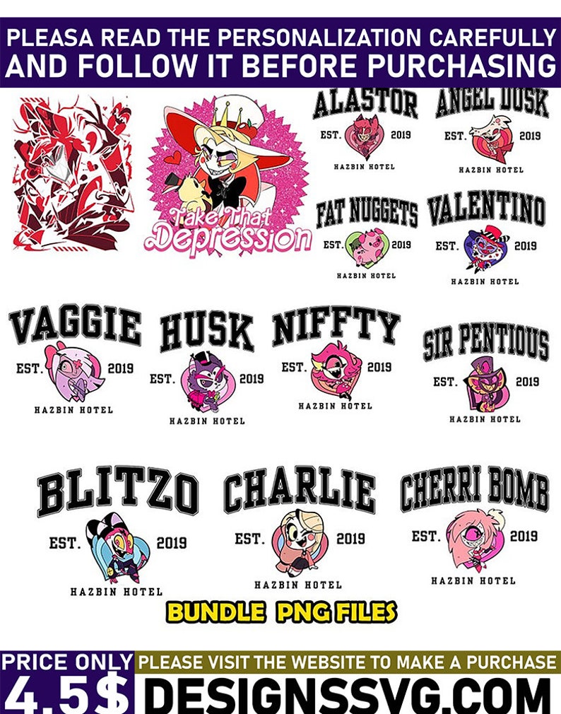 Hazbin Hotel Bundle, Hazbin Hotel Png, Hazbin Hotel Characters Png ...