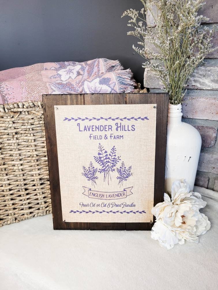 Lavender Flower Sign, Herb Wreath, Bathroom Sign, Farm Fresh Flowers ...