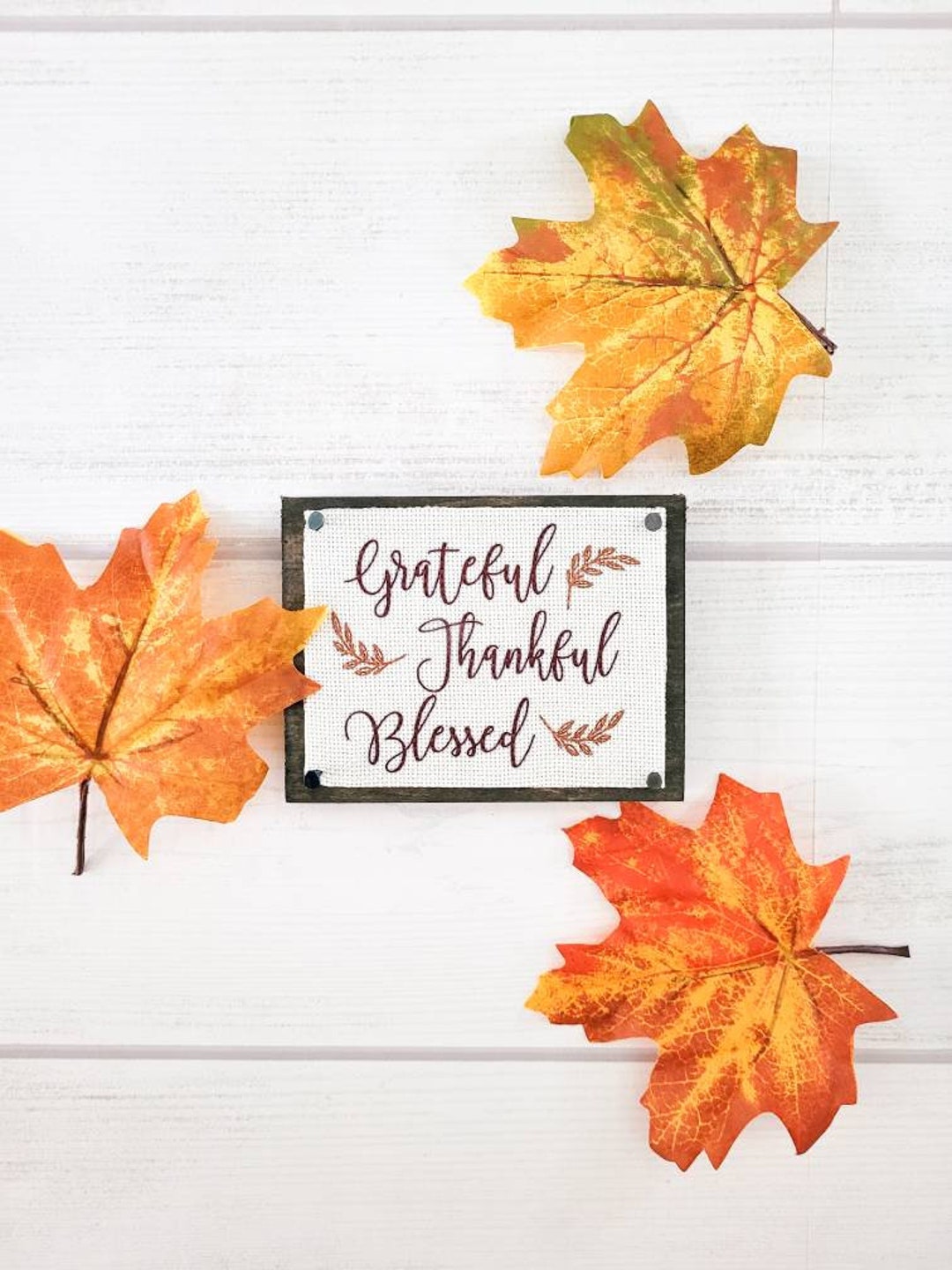 Mini Grateful Thankful Blessed Sign, Thanksgiving Sign, Pumpkin, so ...