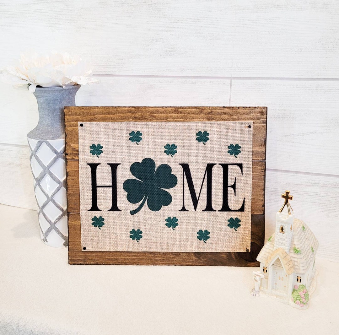 Irish Home Sign, Farmhouse Home Sweet Home, Shamrock Decor, St Patrick ...