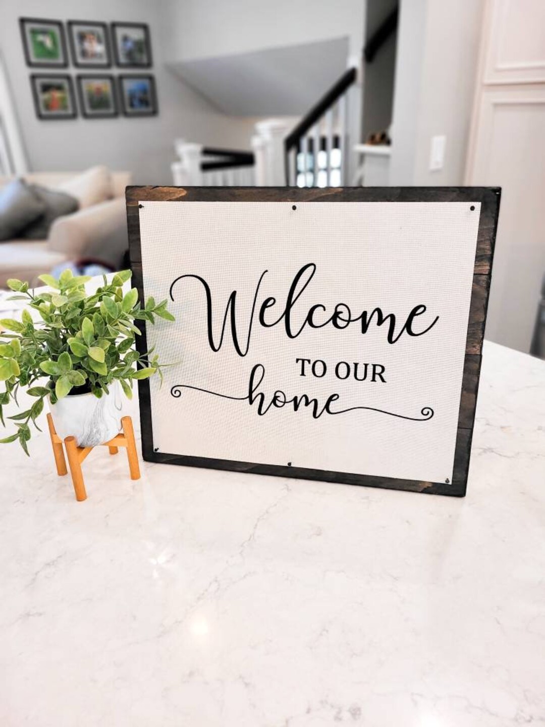 Welcome to Our Home Sign Personalized Last Name Sign Established Modern ...