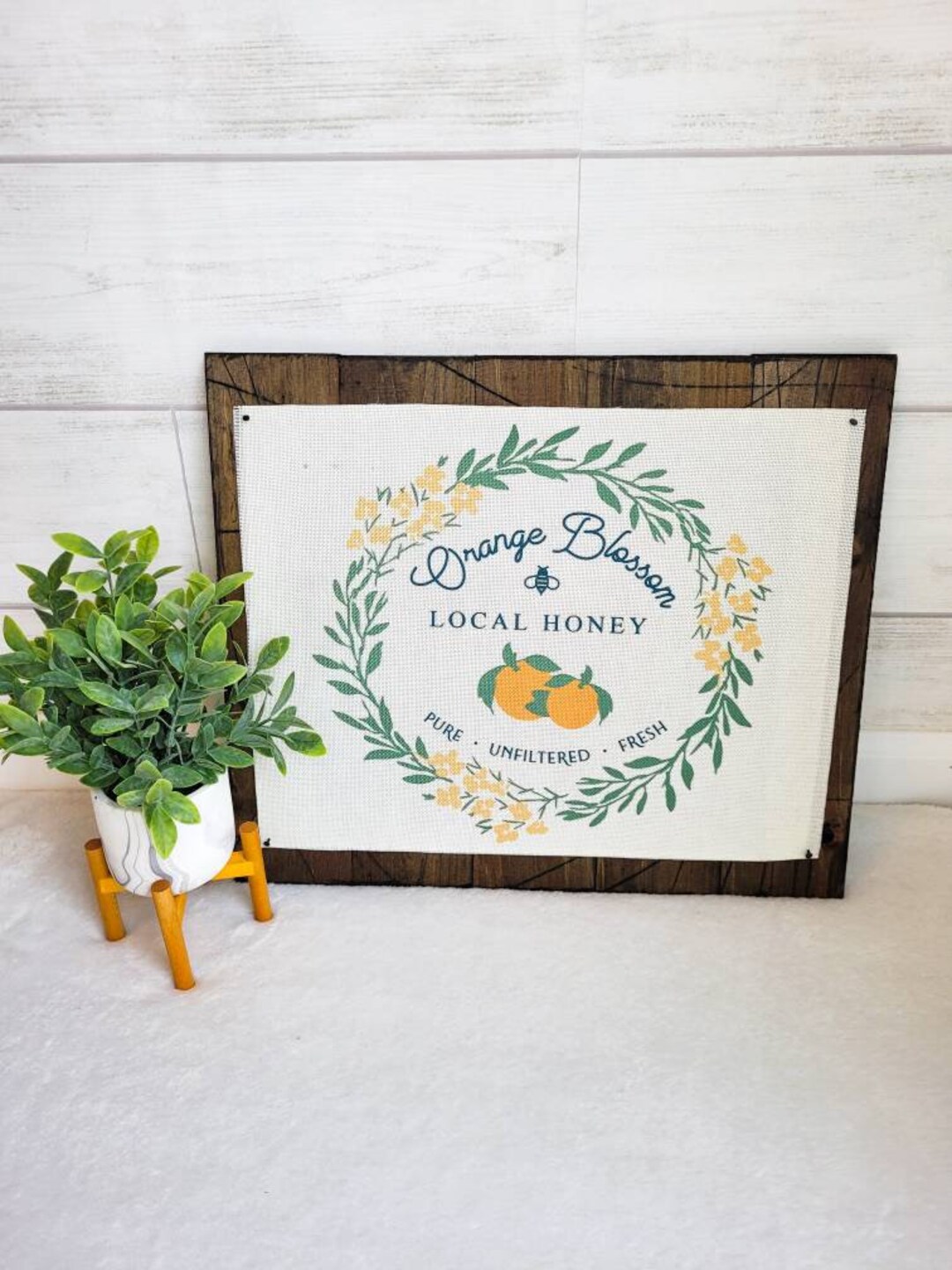 Orange Blossom & Local Honey Sign, Citrus Theme Wall Art, Beach House ...