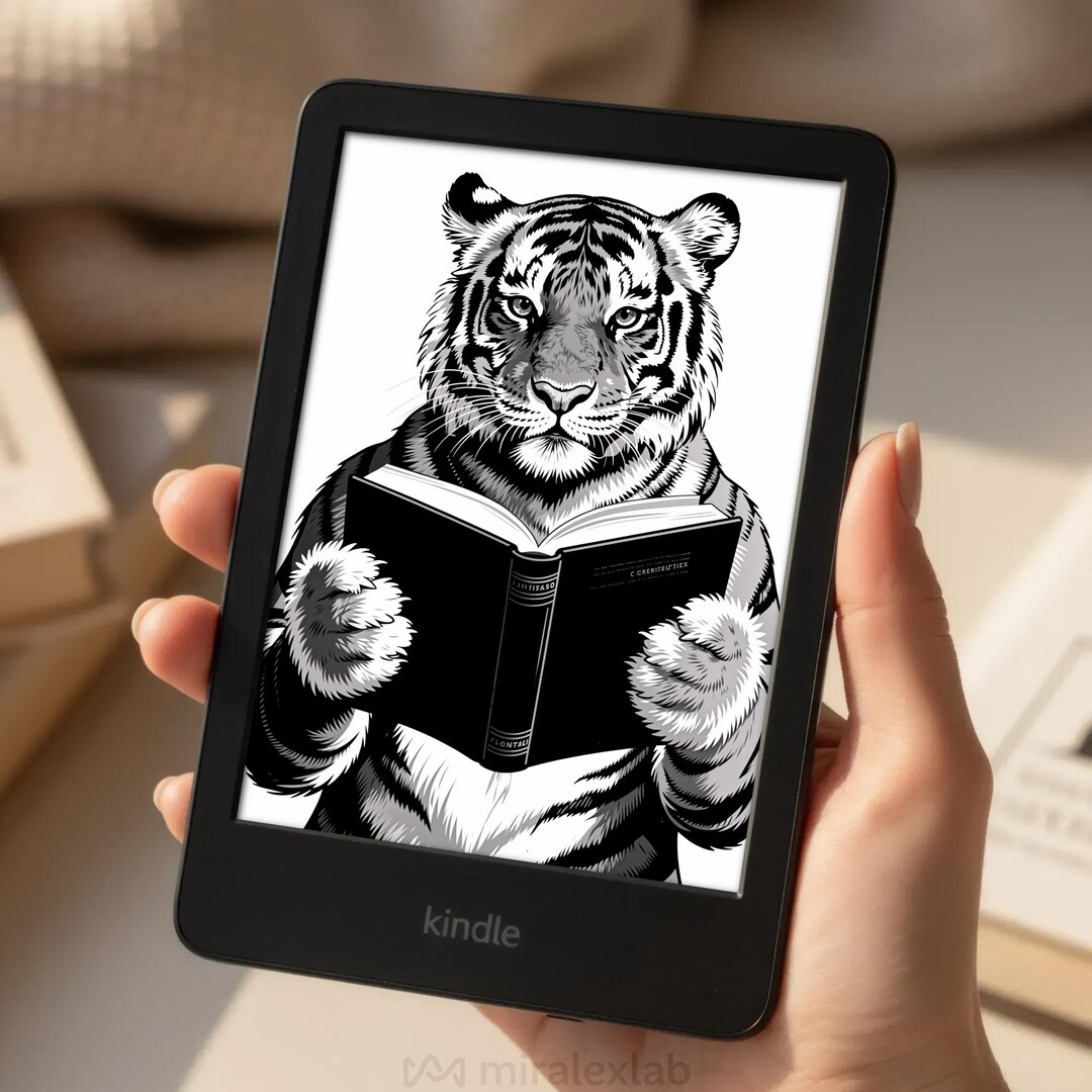 Scholar Tiger Kindle Lock Screen – Borderless E-reader Wallpaper ...