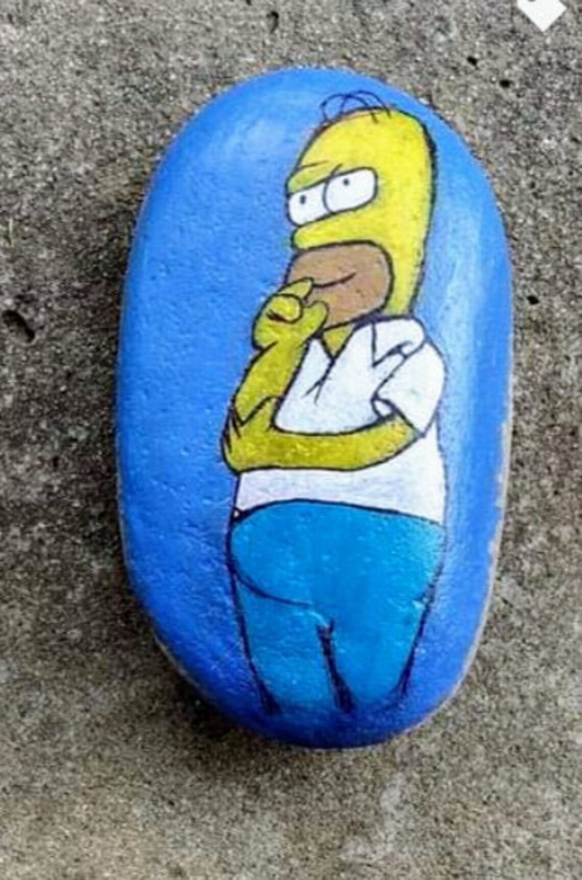 Hand Painted Homer Simpson Rock - Etsy UK