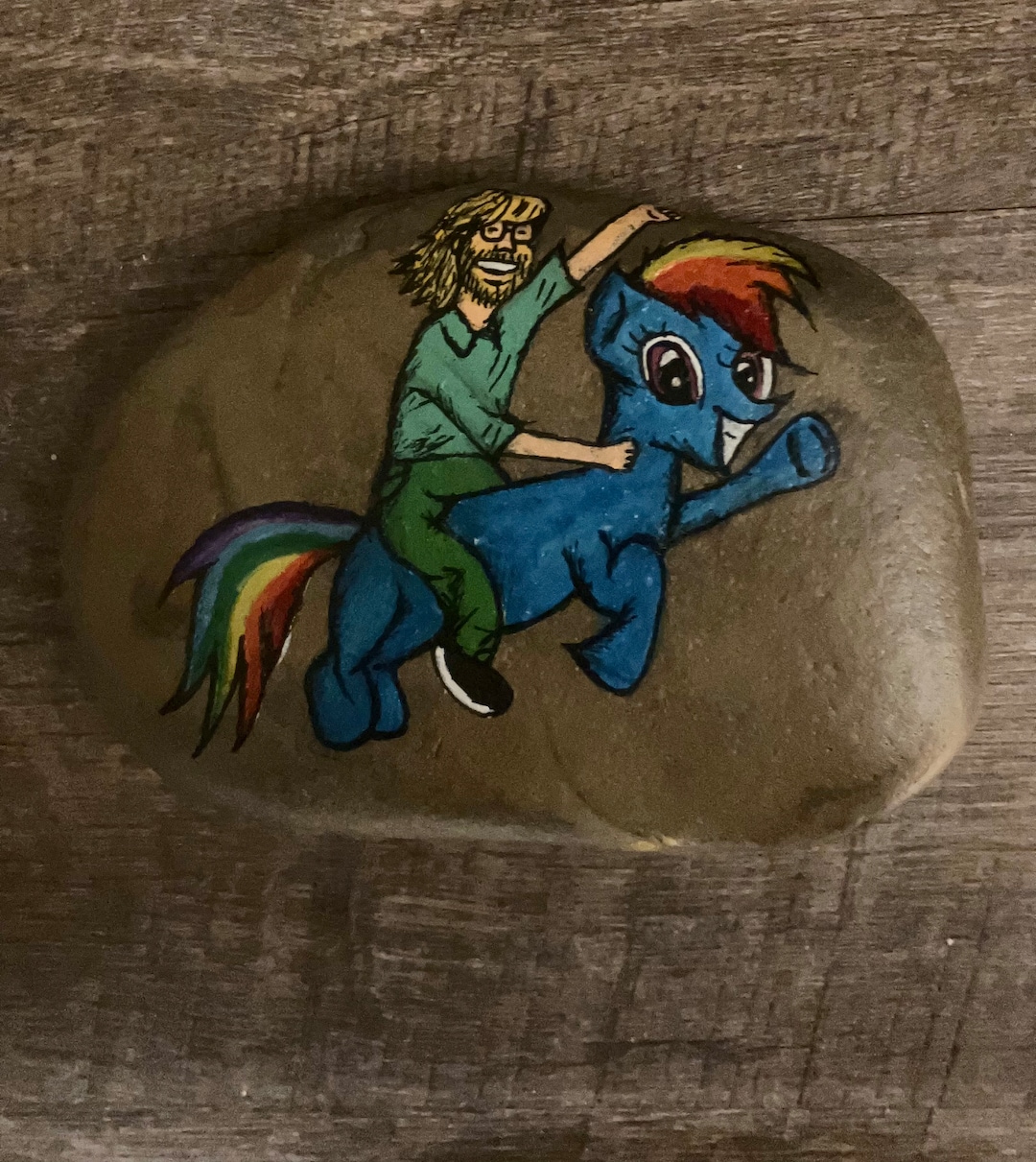 Trey Anastasio Riding Rainbow Pony Rock - Etsy